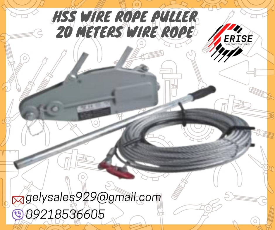 HSS WIRE ROPE PULLER WITH 20 METERS WIRE ROPE, Commercial & Industrial ...