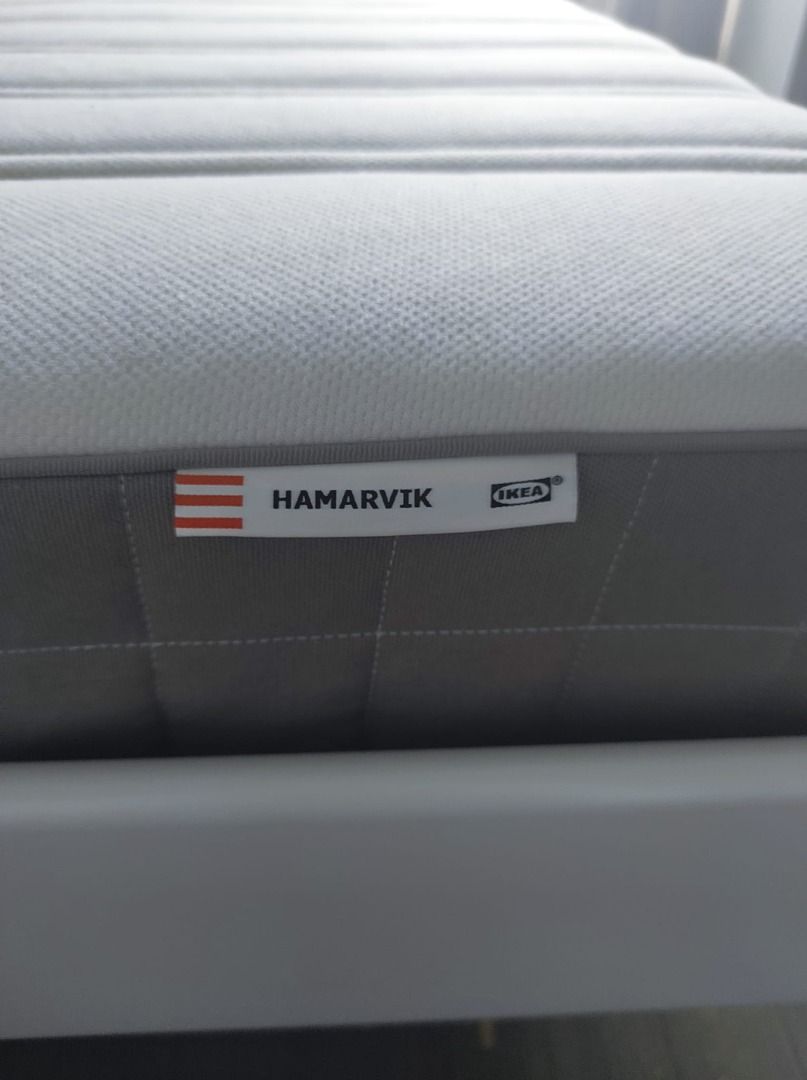 Ikea Nesttun Bed Frame with Slats and Ikea HAMARVIK Spring Mattress ...