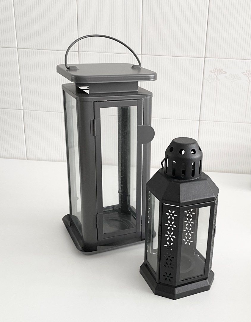 IKEA SINNESRO + ENRUM Lanterns (2 lanterns for $20), Furniture & Home ...
