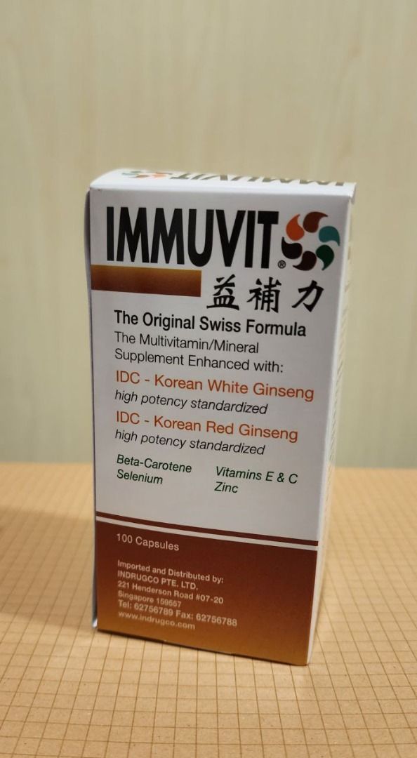 IMMUVIT Multivitamin With Ginseng 100 Capsules, Health & Nutrition ...