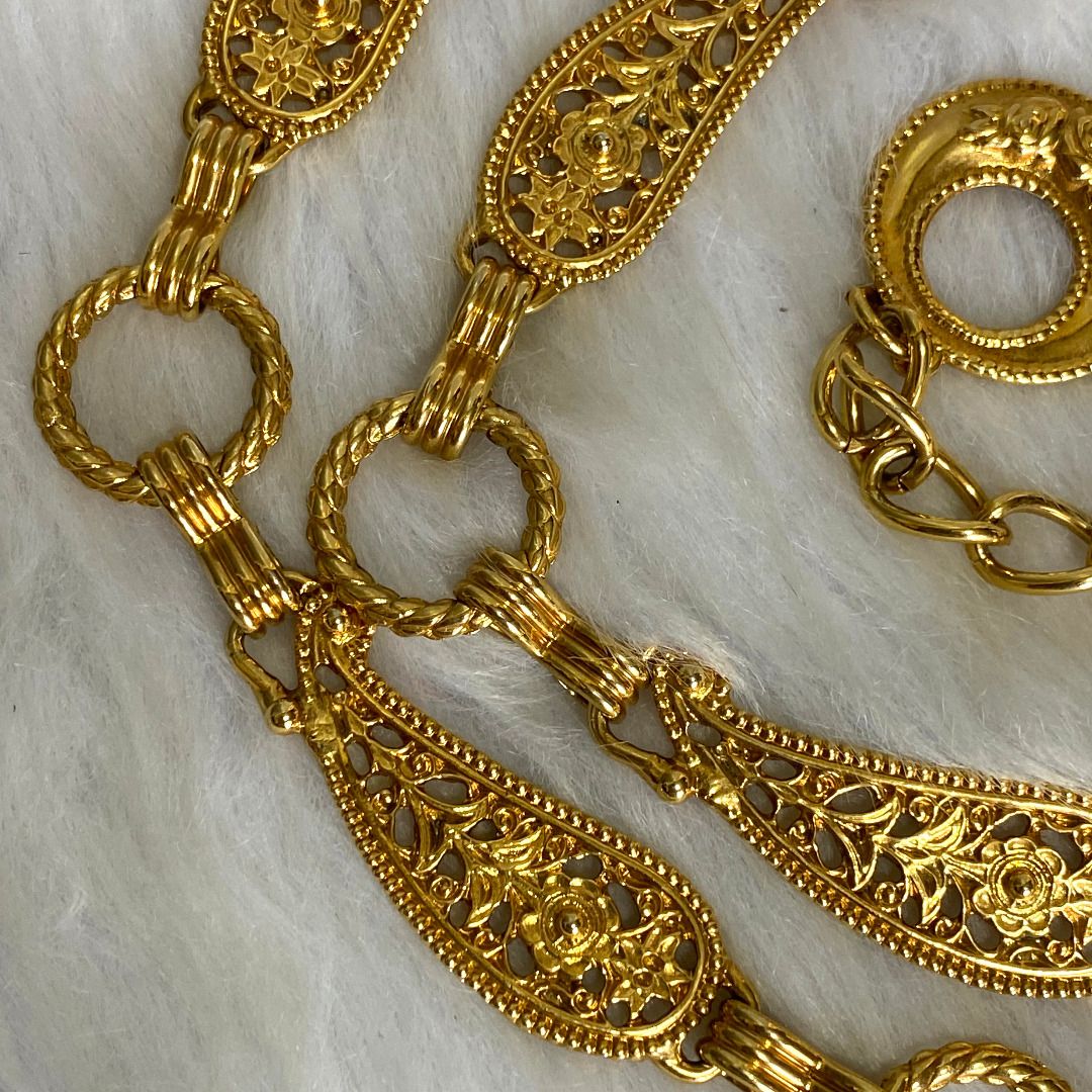 Japan Vintage Gold Tone Paisley Filigree Belt, Women's Fashion, Watches ...