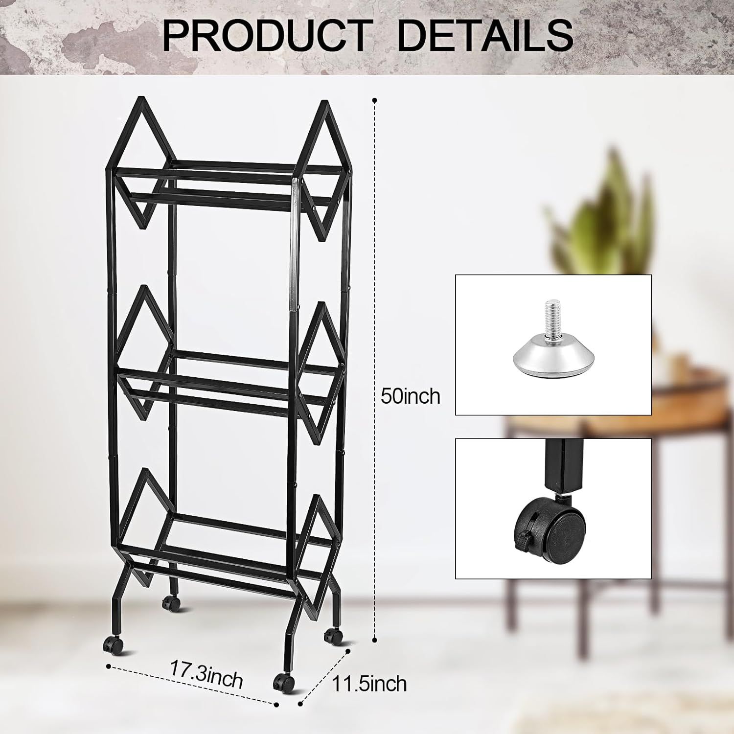 Kigley 3 Tier LP Storage Shelf Black Vinyl Record Storage Rack with ...