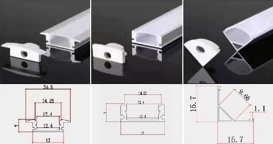LED Strip Light Aluminium Casing Diffuser Profile Channel 1m and 2m ...