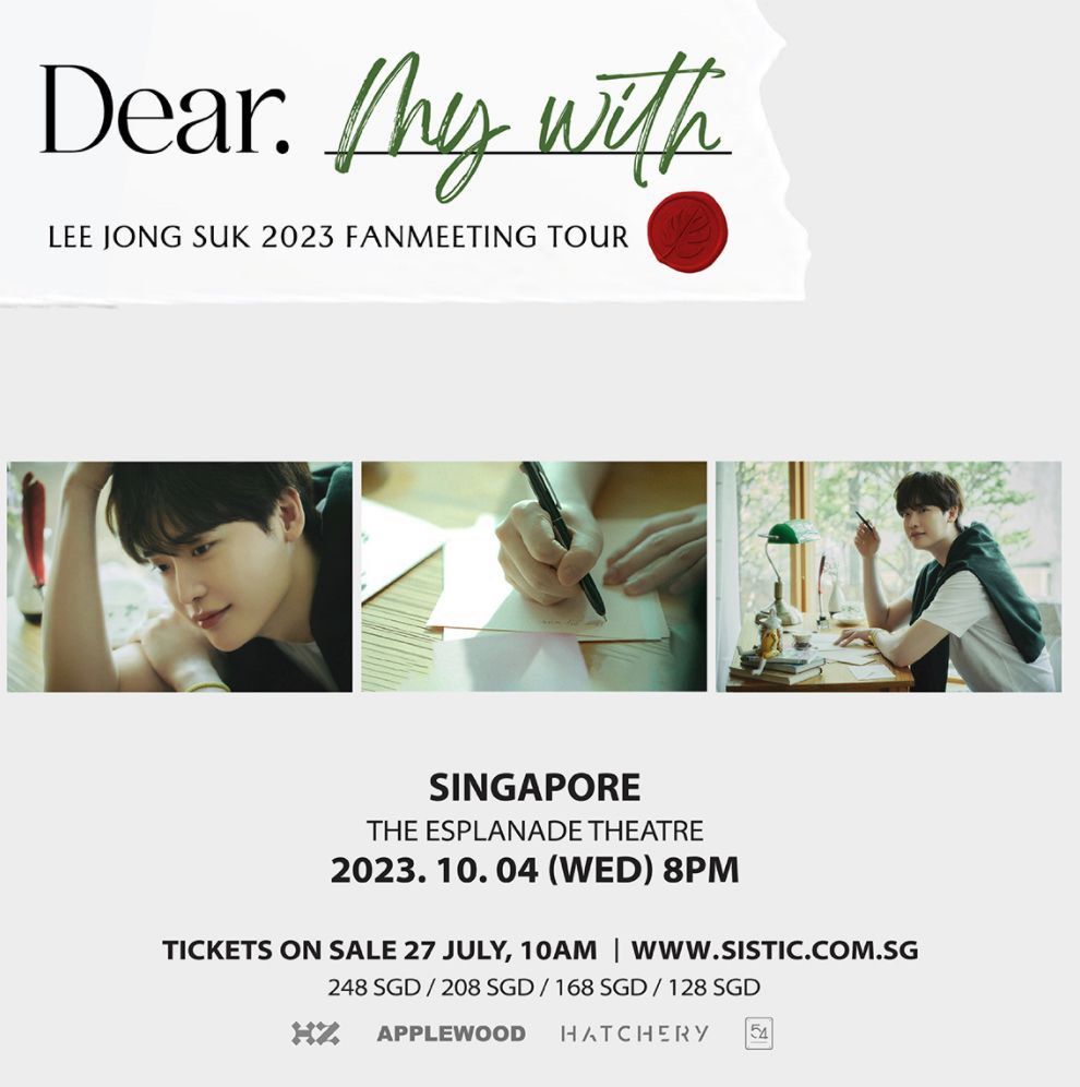 LEE JONG SUK 2023 FANMEETING TOUR [Dear. My With] [G], Tickets & Vouchers, Event Tickets on ...