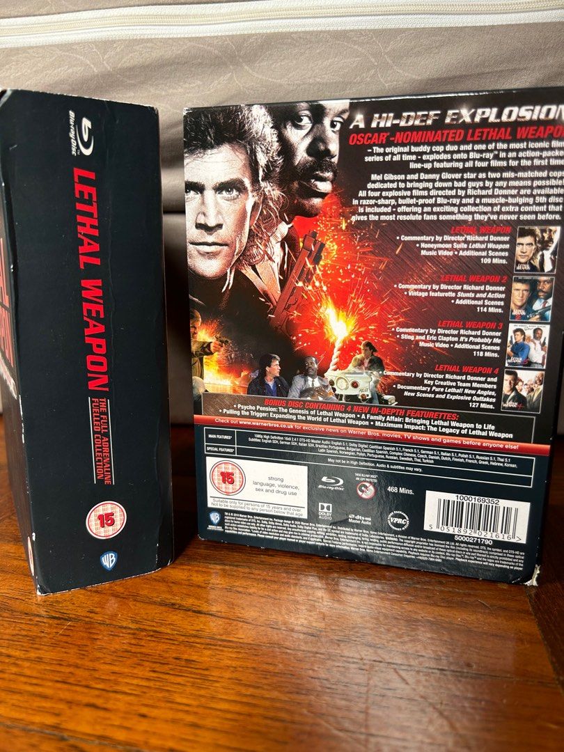 Lethal Weapon Bluray Movie Collection Boxset, Hobbies & Toys, Music ...