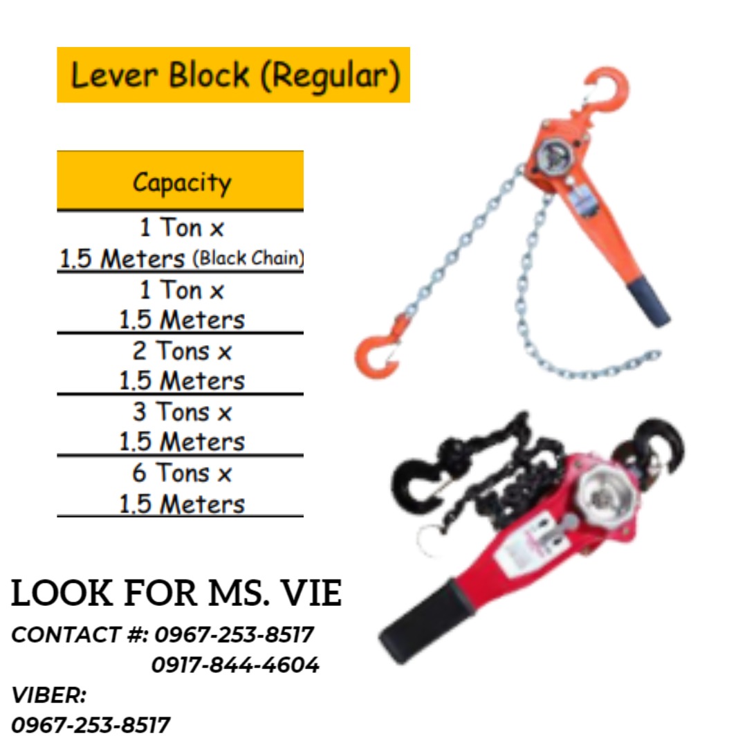 LEVER BLOCK (REGULAR), Commercial & Industrial, Industrial Equipment on ...