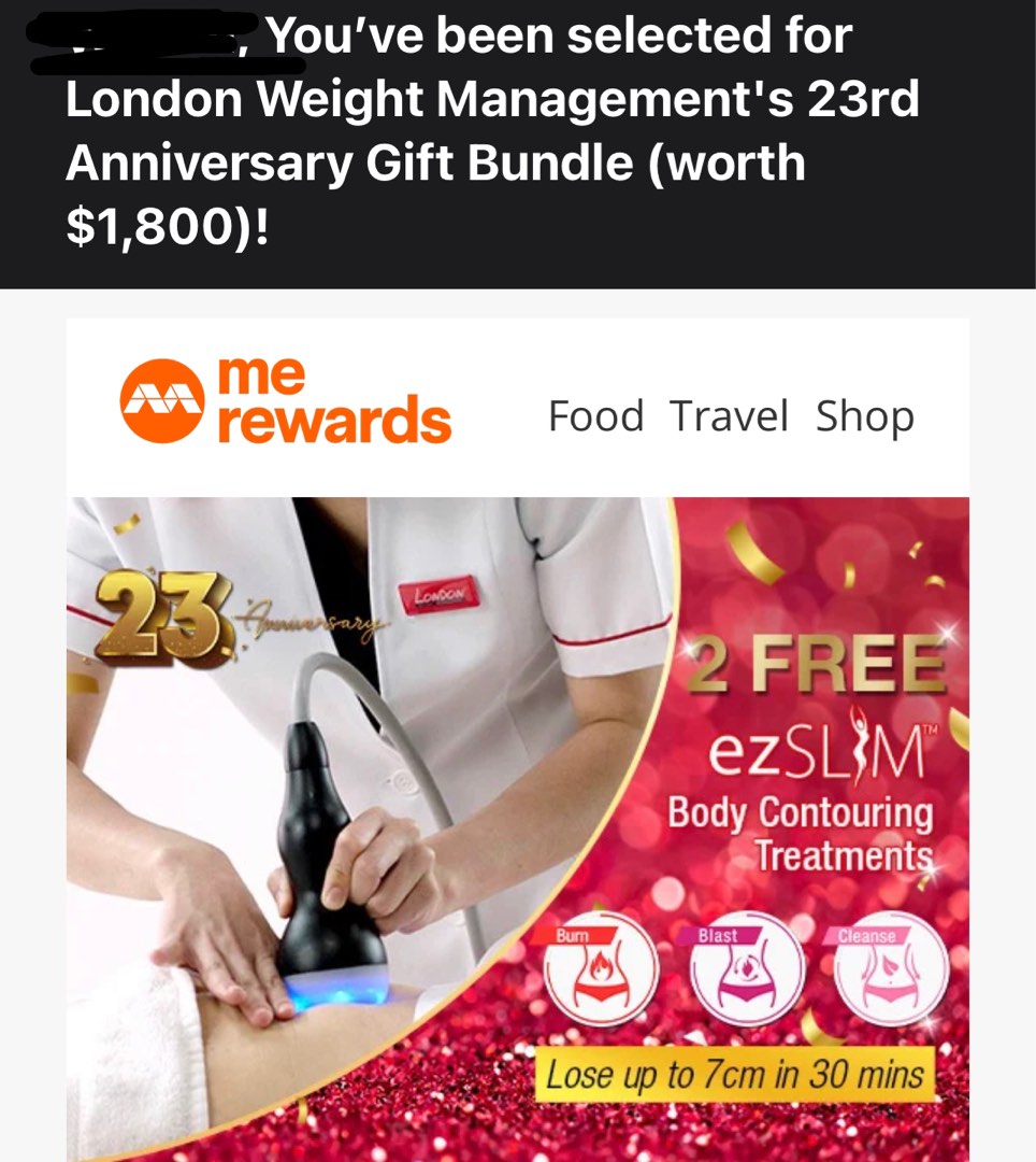 London Weight Management Ezslim 2 sessions, Beauty & Personal Care ...