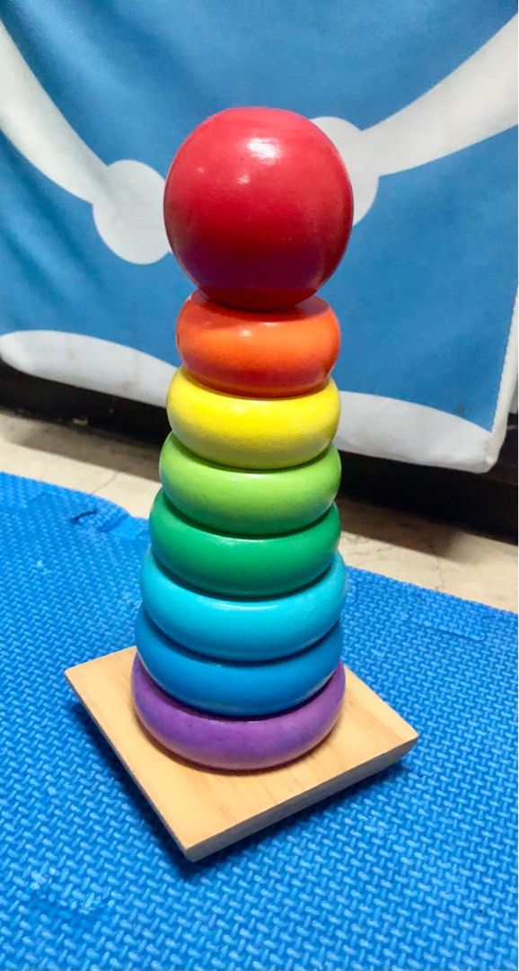 Melissa and Doug Rainbow Stacker Wooden, Hobbies & Toys, Toys & Games ...