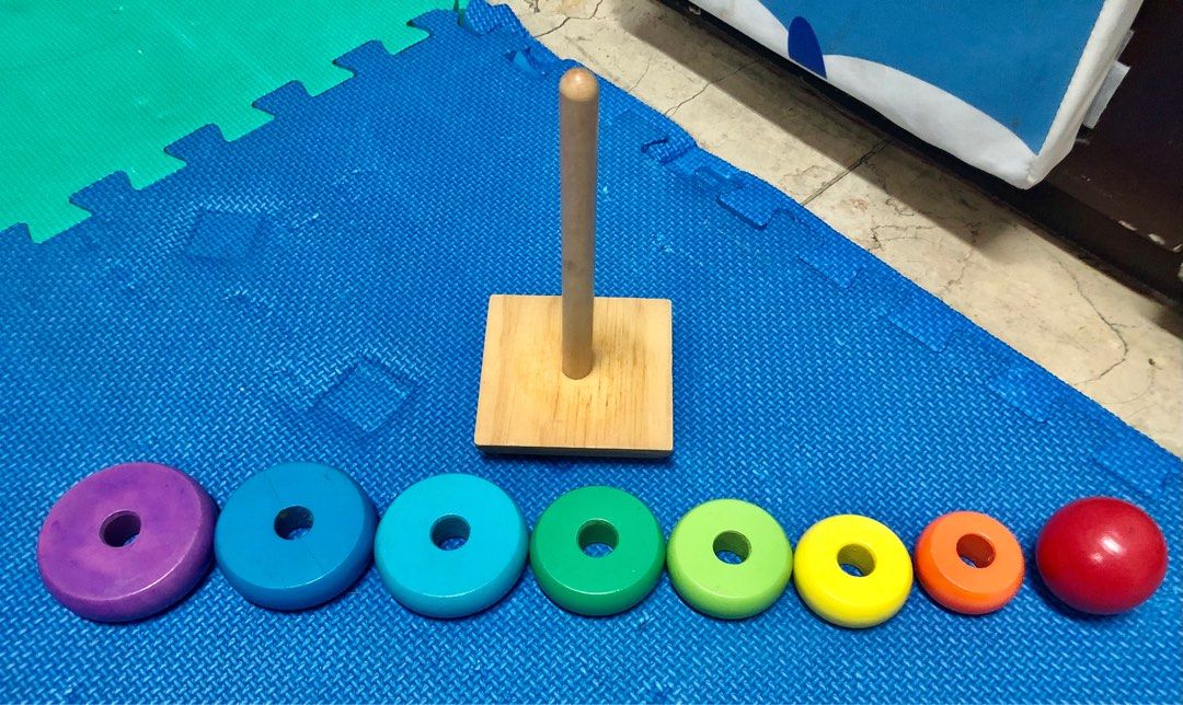 Melissa and Doug Rainbow Stacker Wooden, Hobbies & Toys, Toys & Games ...