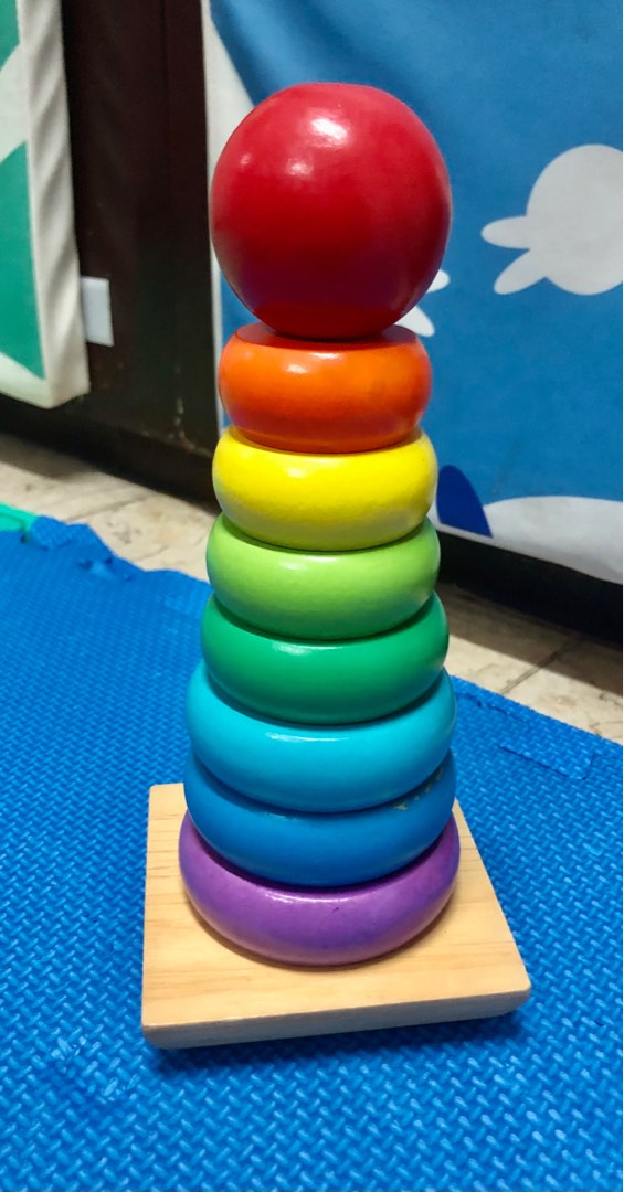 Melissa and Doug Rainbow Stacker Wooden, Hobbies & Toys, Toys & Games ...