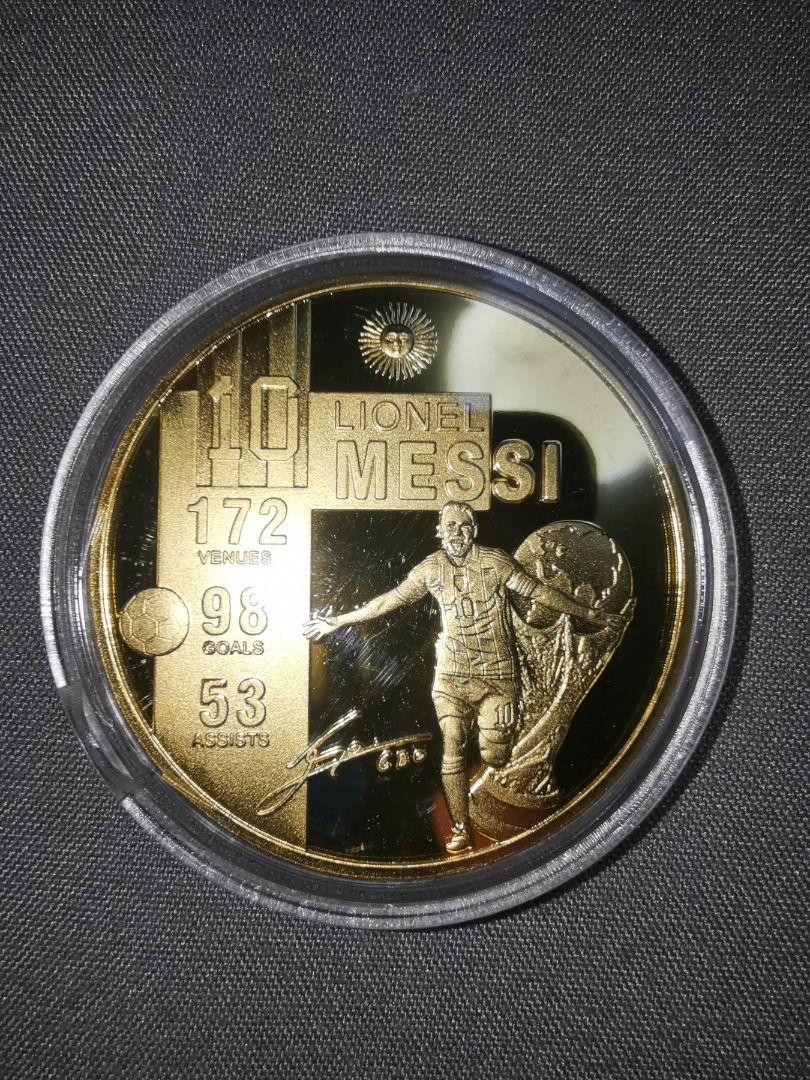Messi Commemorative Coins [24K Gold Coin] [Diameter: 4.5cm], Hobbies ...