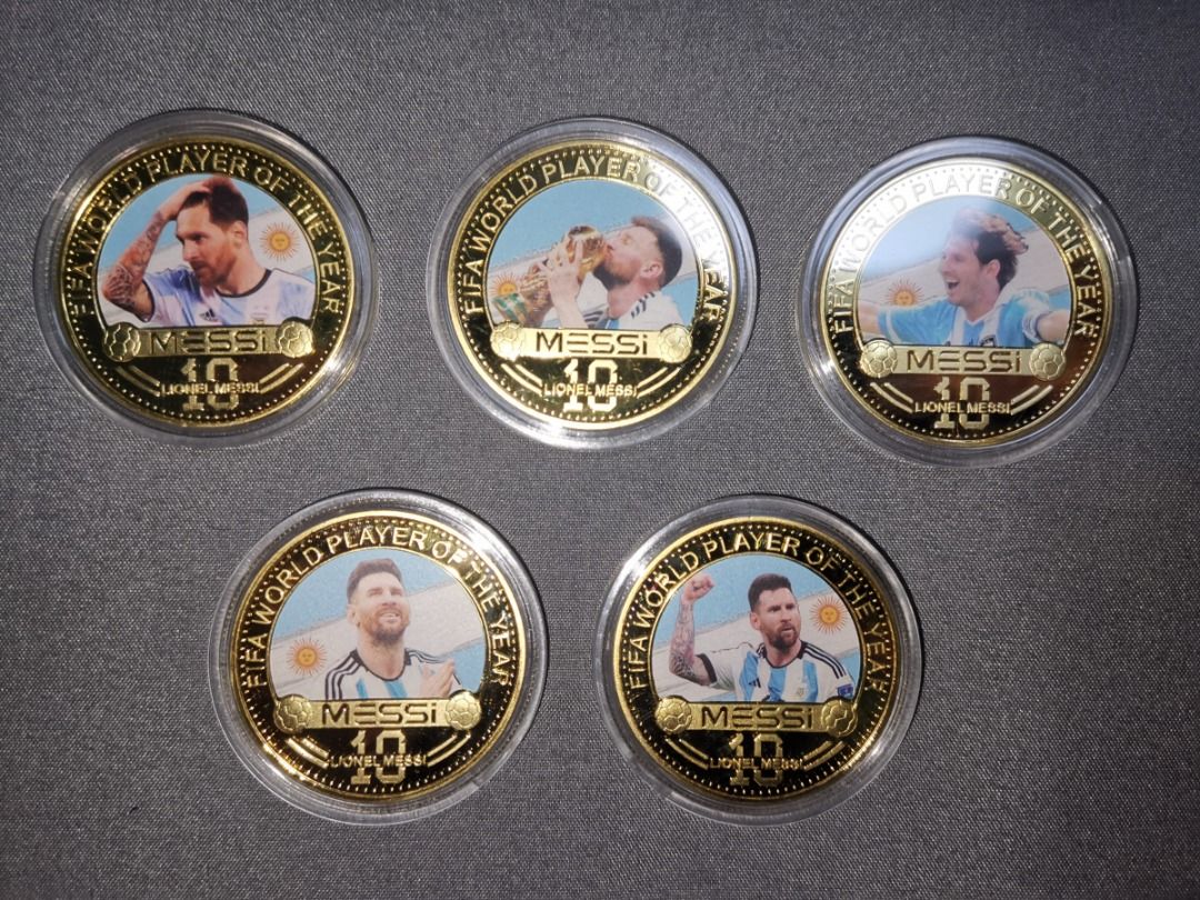 Messi Commemorative Coins [24K Gold Coin] [Diameter: 4.5cm], Hobbies ...