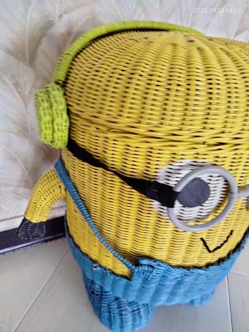 Minion Storage Rattan Basket, Furniture & Home Living, Home Improvement ...