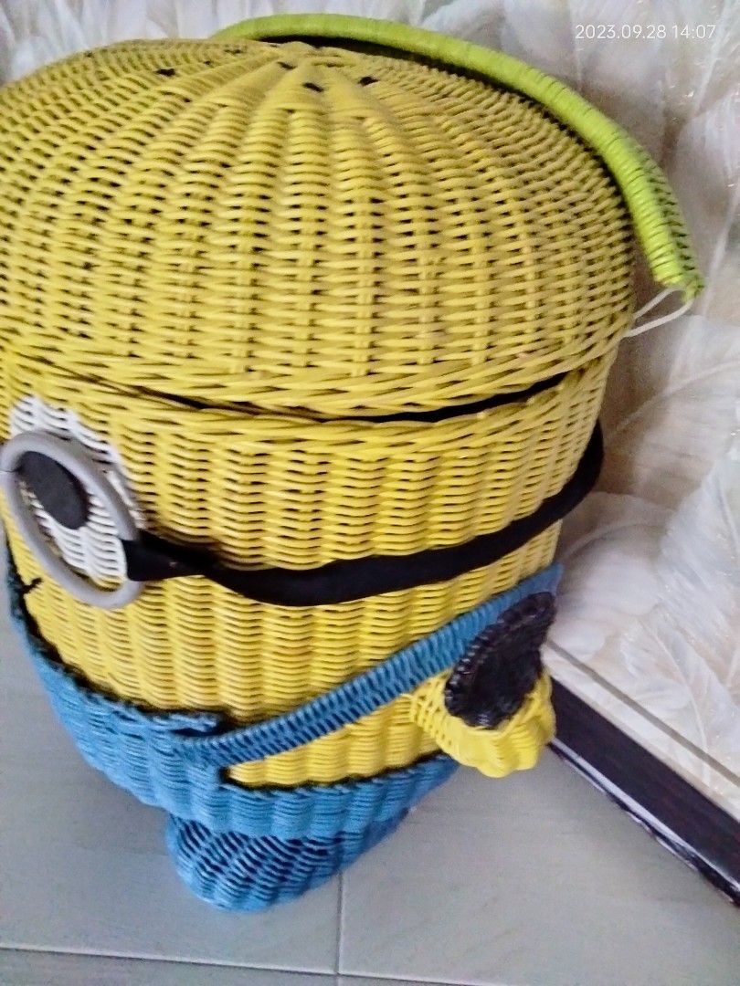 Minion Storage Rattan Basket, Furniture & Home Living, Home Improvement ...