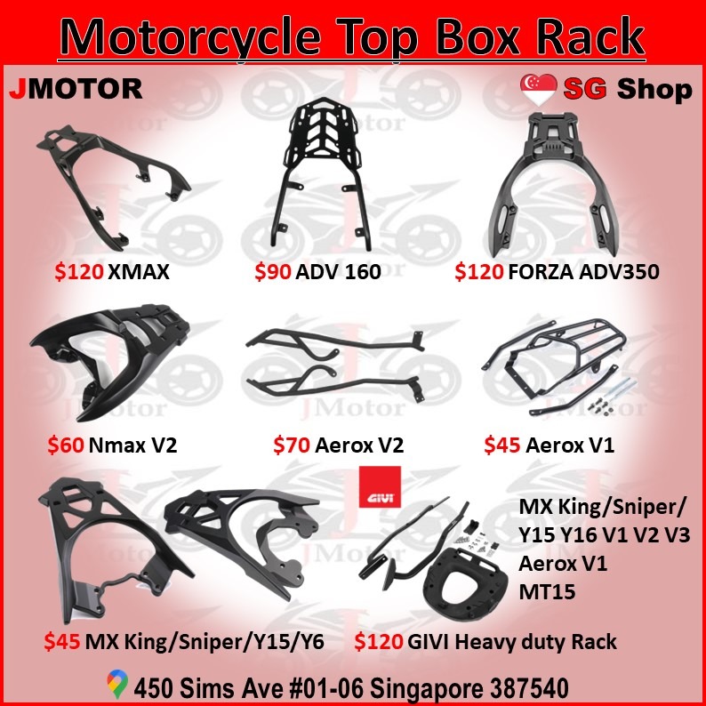 Motorcycle rack heavy duty rack and box, Motorcycles, Motorcycle ...