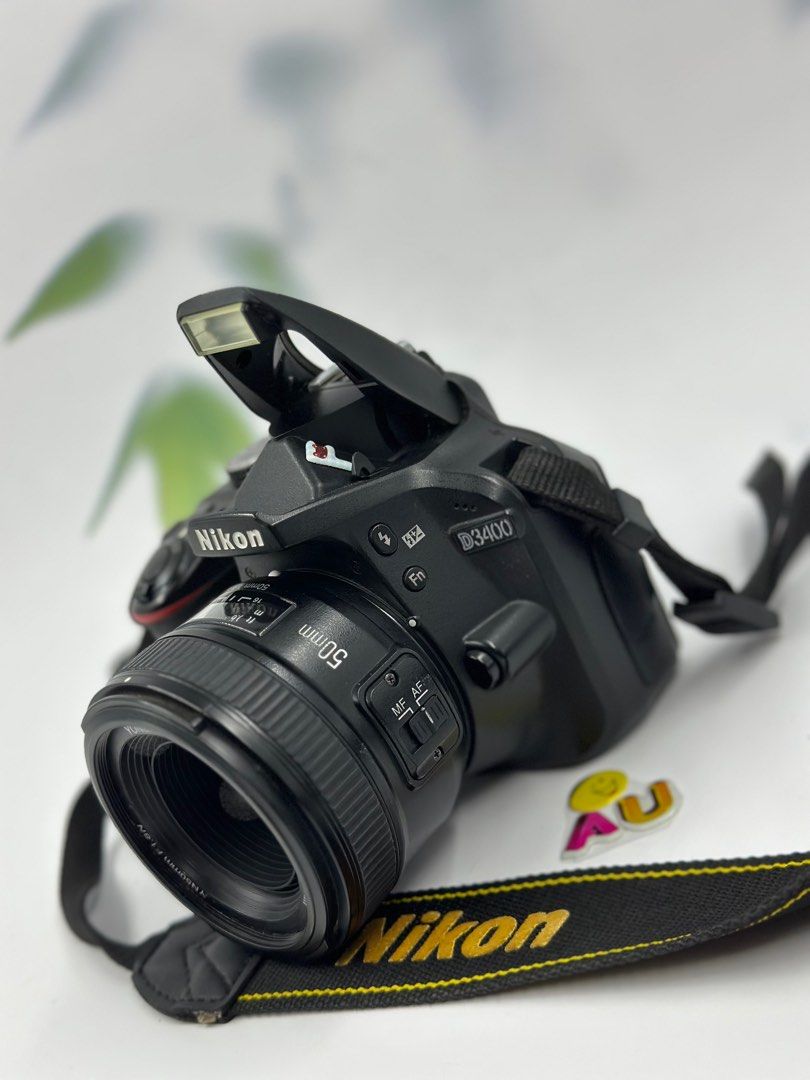 Nikon D3400 DSLR 24MP Full HD Bluetooth Ready with 50mm Portrait Lens, Photography, Cameras on ...