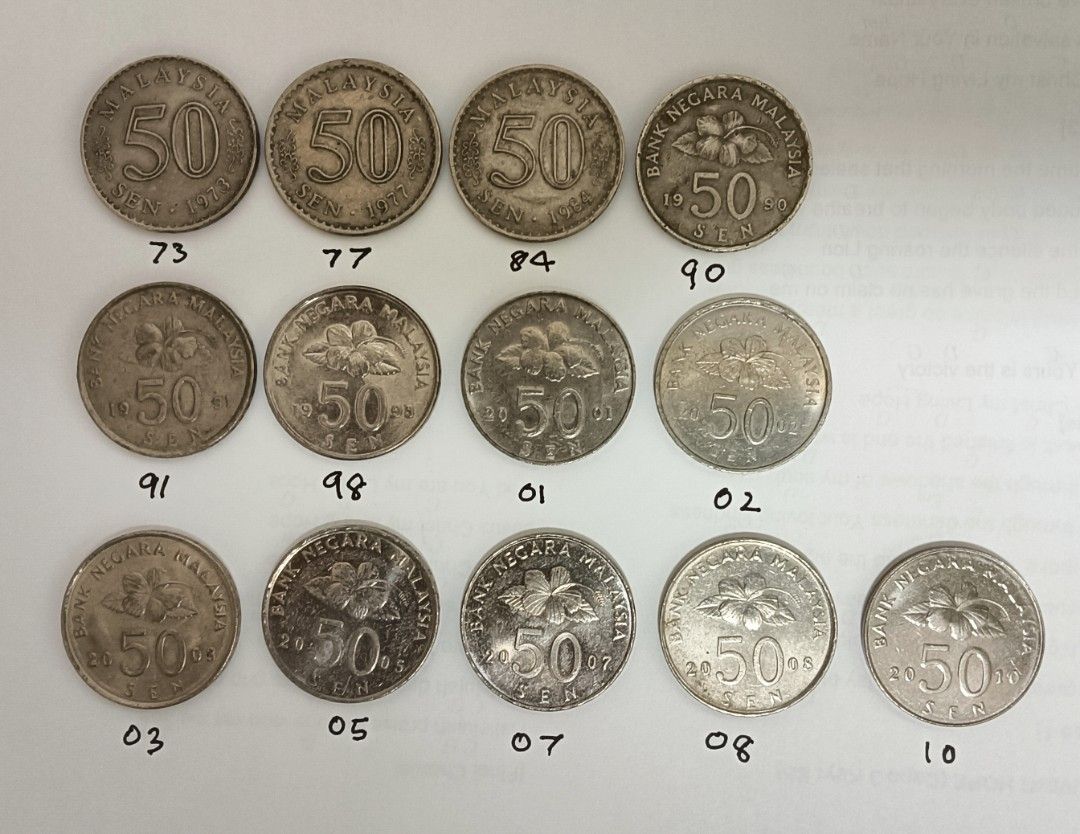 Old 50c Coins from Malaysia 1973-2010, Hobbies & Toys, Memorabilia ...