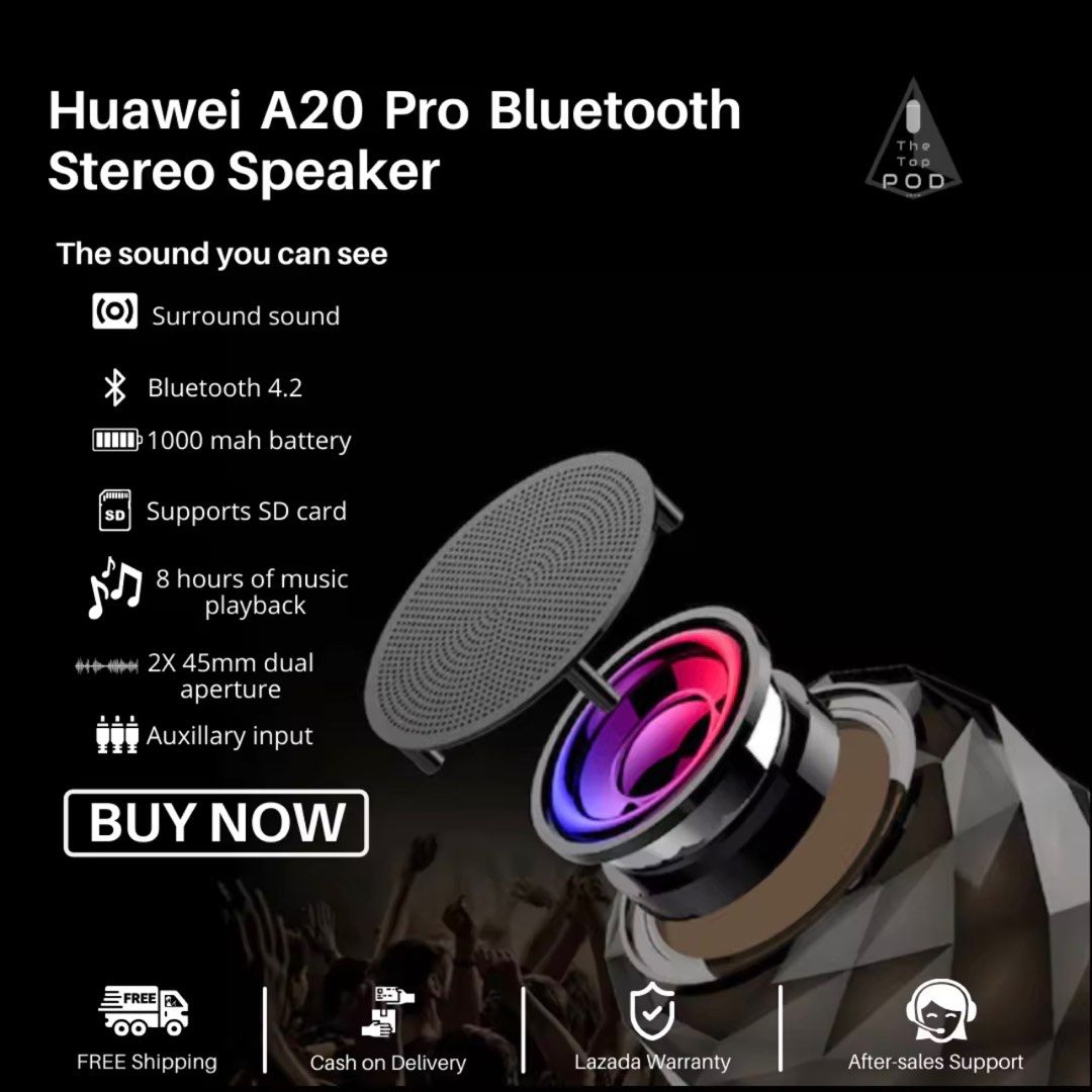 Original [Hua-wei] A20 Pro Wireless Bluetooth Stereo Speaker, Audio ...