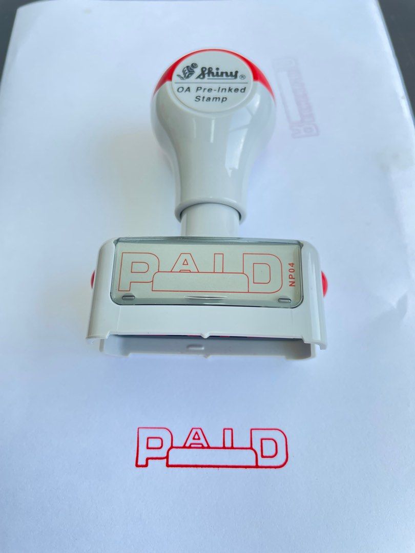 PAID chop | Pre-inked Self-inking PAID stamp, Hobbies & Toys ...