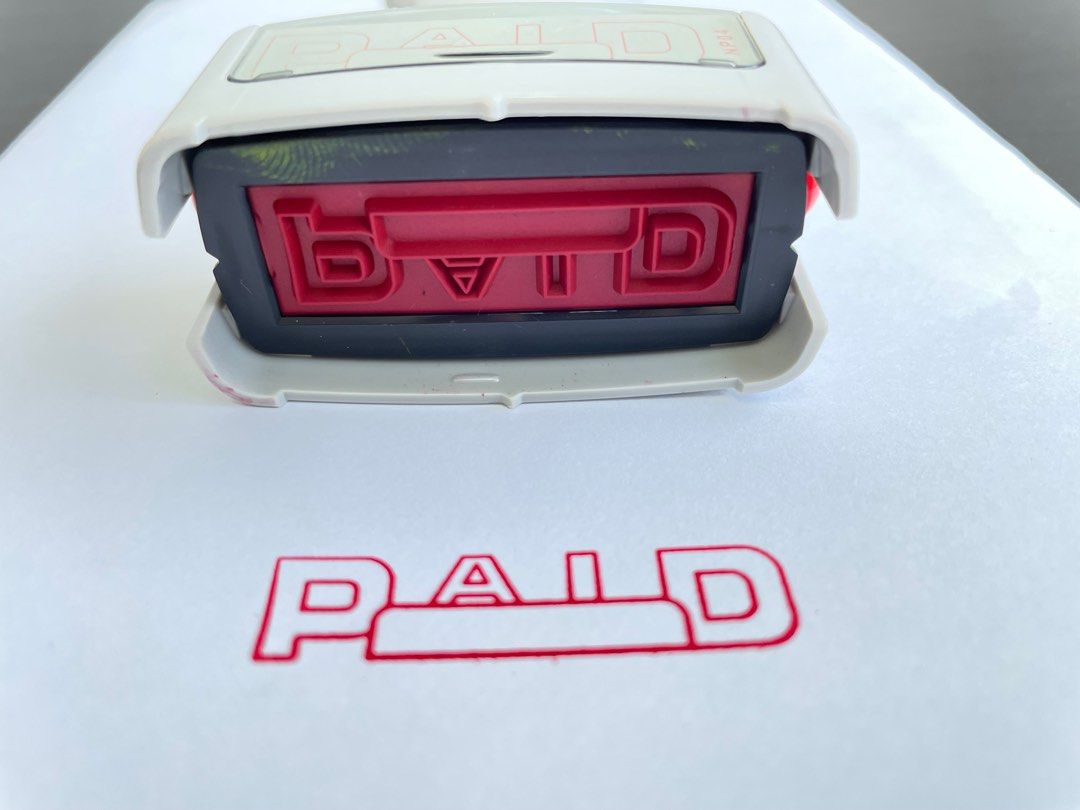 PAID chop | Pre-inked Self-inking PAID stamp, Hobbies & Toys ...