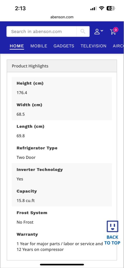 Panasonic Econavi Ref, TV & Home Appliances, Kitchen Appliances ...