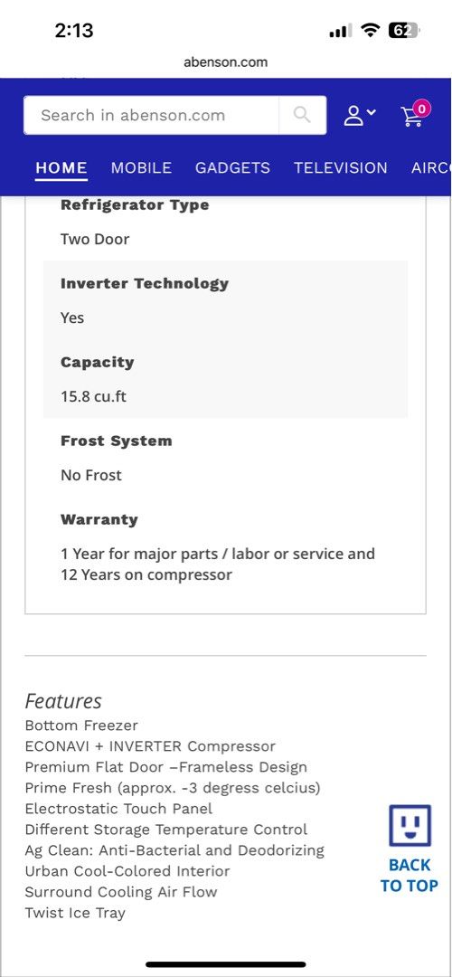 Panasonic Econavi Ref, TV & Home Appliances, Kitchen Appliances, Refrigerators and Freezers on ...