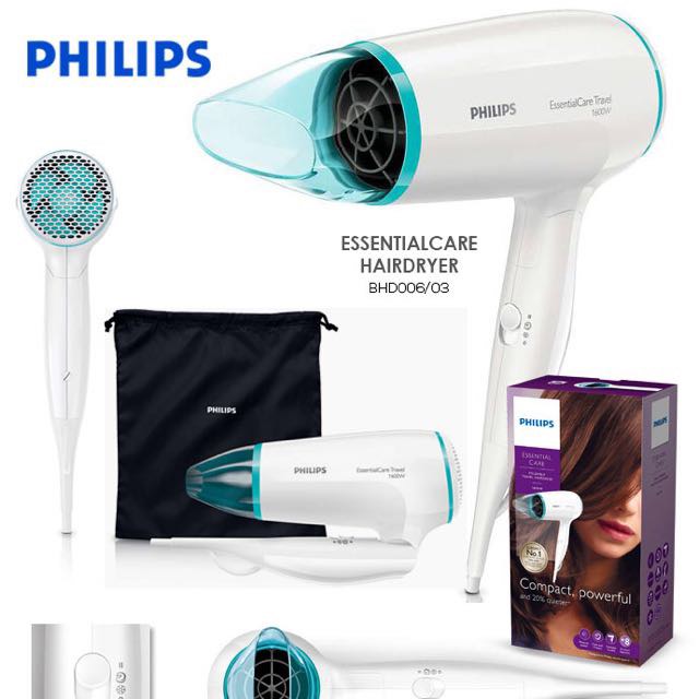 Philips Essential Care Foldable Travel Hairdryer, Beauty & Personal ...