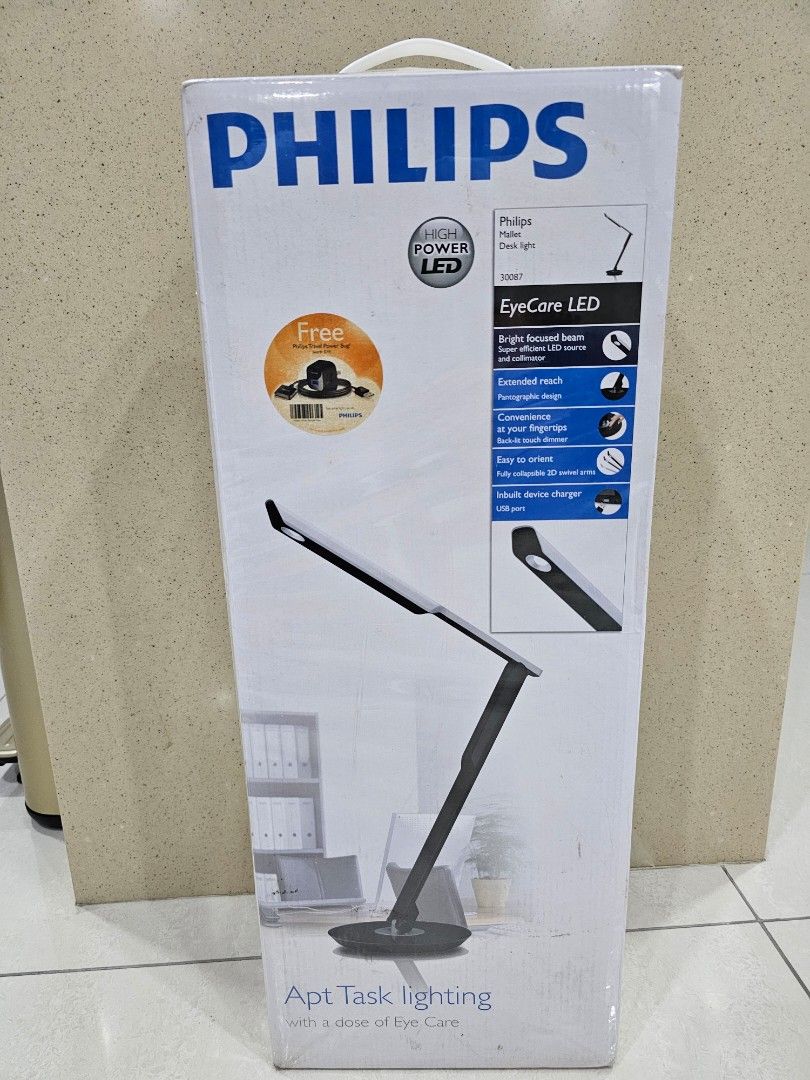 Philips LED Desk Light 30087 (Black), Furniture & Home Living, Lighting ...