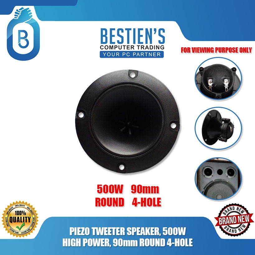 PIEZO TWEETER SPEAKER, 500W HIGH POWER, 90mm ROUND 4-HOLE, Audio, Other ...