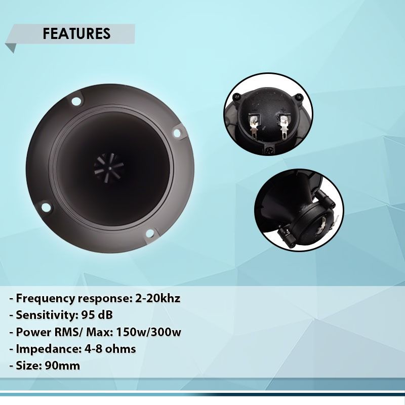 PIEZO TWEETER SPEAKER, 500W HIGH POWER, 90mm ROUND 4-HOLE, Audio, Other ...