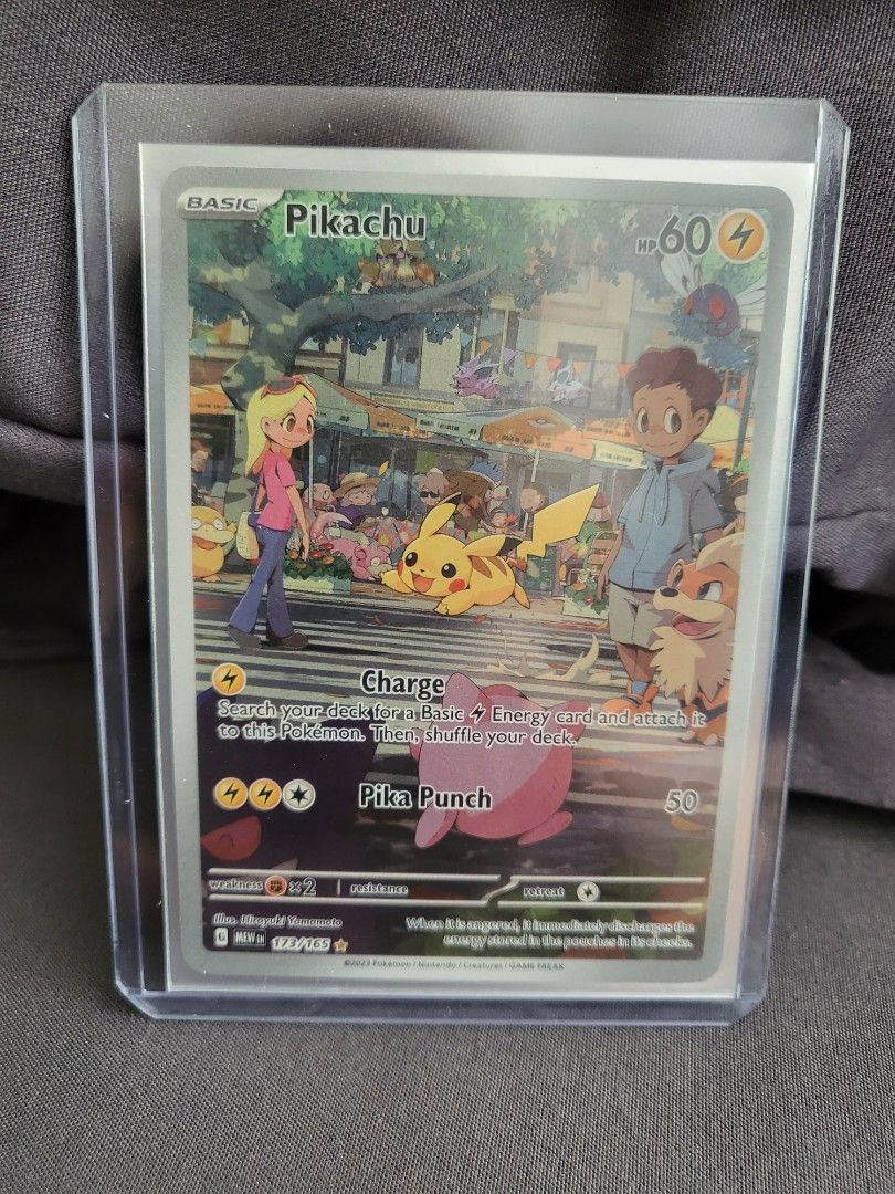 Pikachu Illustration Rare (173/165) English with ETB Card Sleeve ...