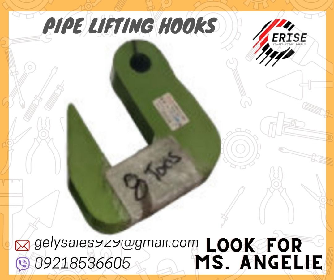 PIPE LIFTING HOOK, Commercial & Industrial, Construction Tools & Equipment on Carousell