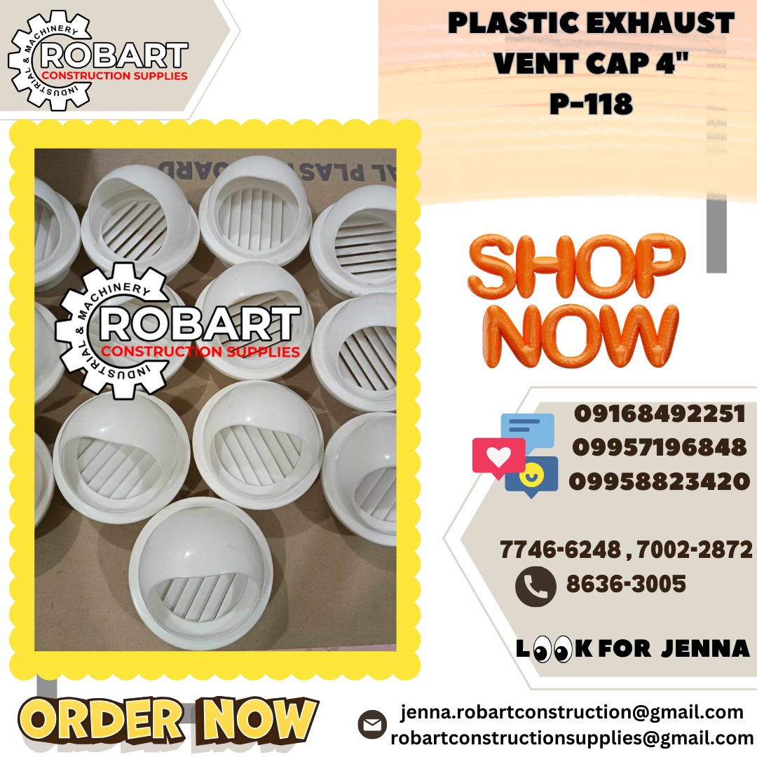 plastic exhaust vent cap 4" p-118, Commercial & Industrial ...
