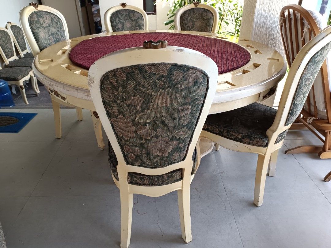 Playing Card Game Table with 8 Chair., Furniture & Home Living ...