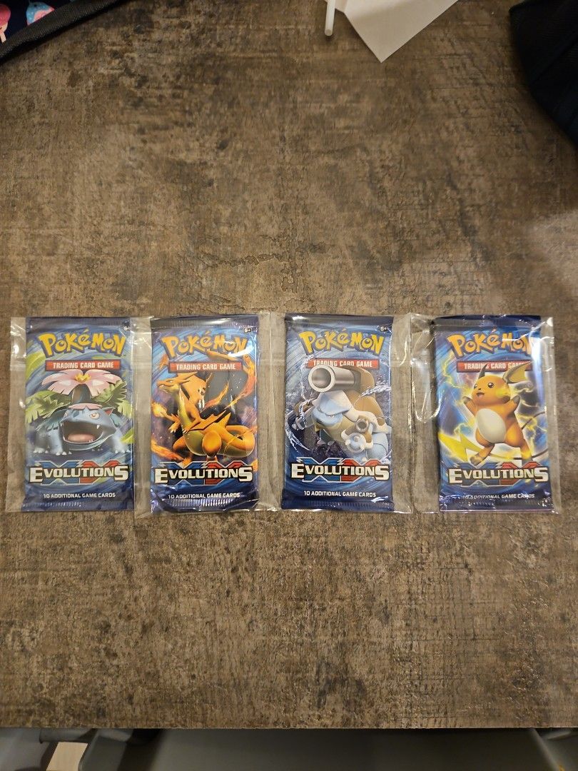 Pokemon TCG Card XY Evolutions Booster Pack Complete Art Set of 4 ...