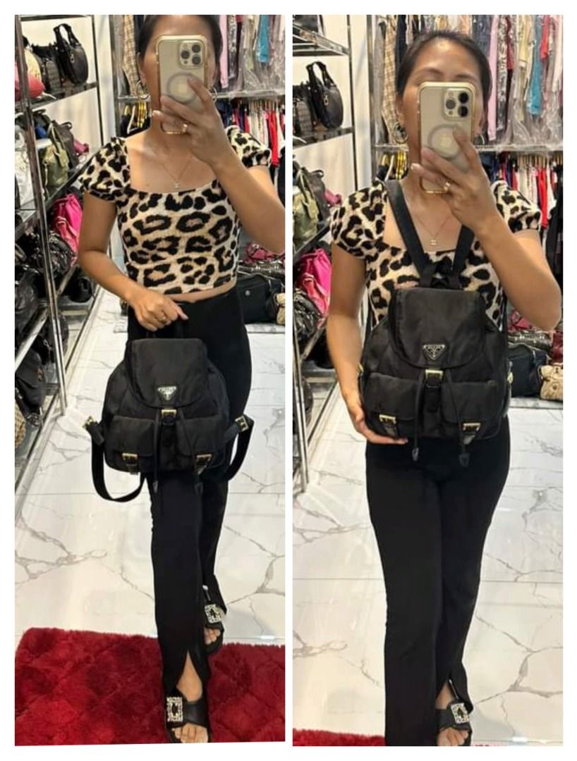 Prada Vela Colour Vera Ruck Sack Re-Nylon Saffiano Small Backpack ...