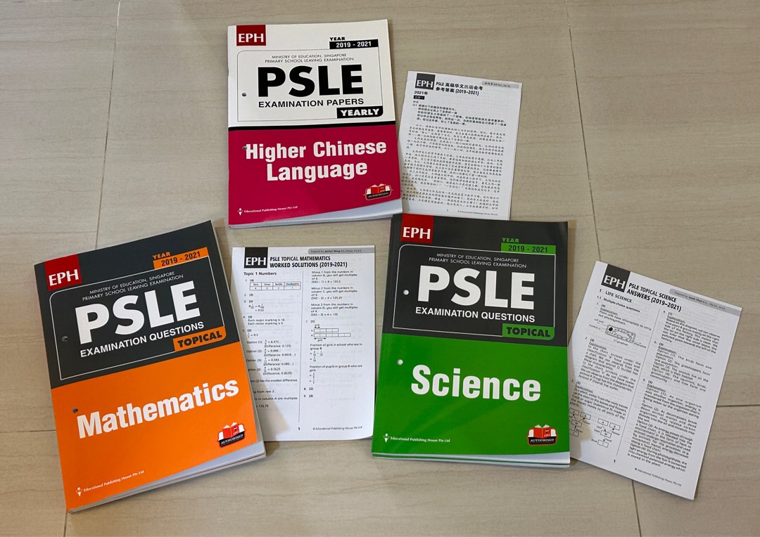 PSLE Maths, Science, Higher Chinese Y2019-2021 w Answer Sheets, Hobbies ...