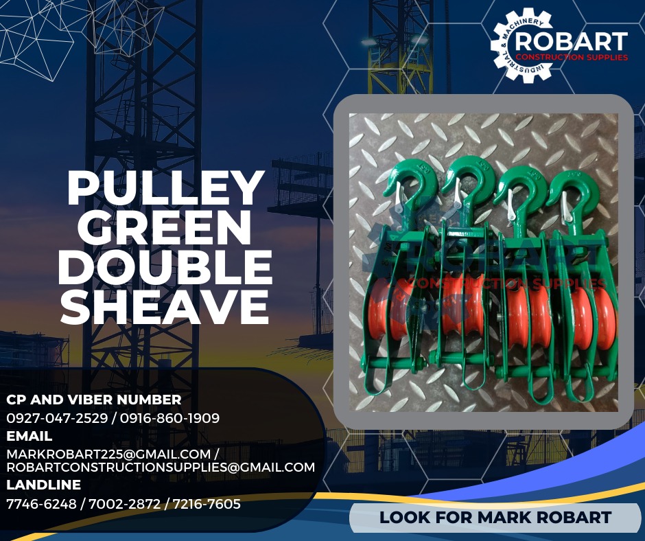 Pulley Green Double Sheave, Commercial & Industrial, Construction Tools ...