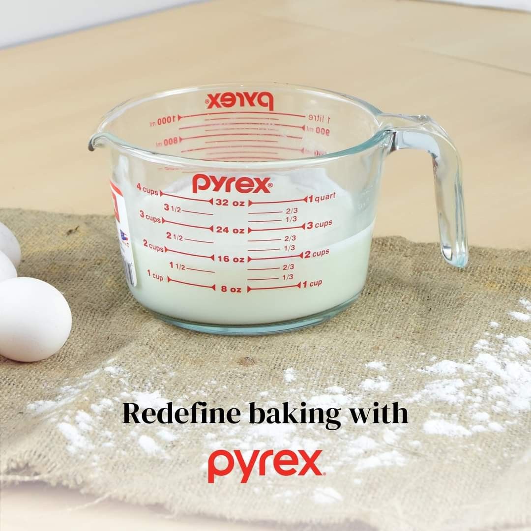 Pyrex 1ltr/4cups Measuring Cup, Furniture & Home Living, Kitchenware ...