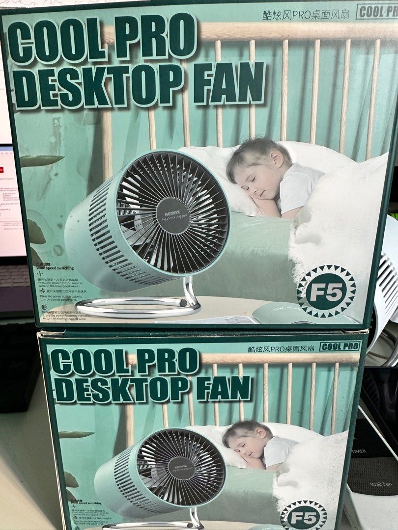 Remax cool pro desktop fan with USB charger, Furniture & Home Living ...