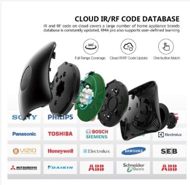 RM Pro 4 IR and RF Universal Remote, WiFi Remote Control for Smart Home ...