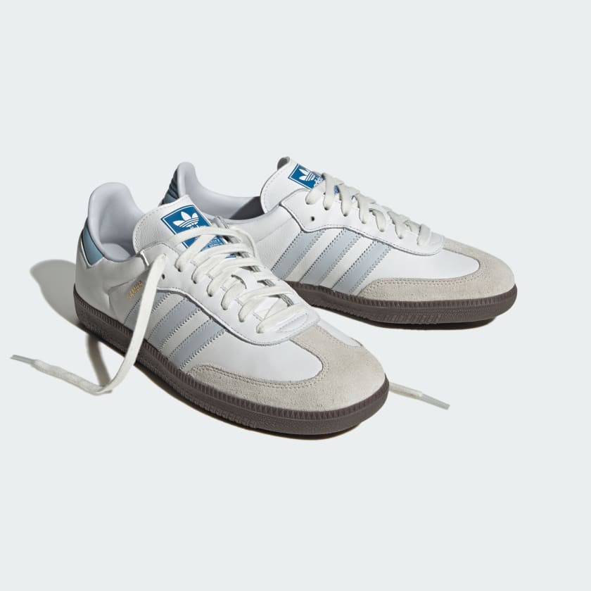 Adidas Samba OG Shoes - Core White / Halo Blue / Gum, Men's Fashion ...