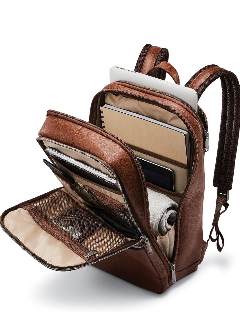 Samsonite Classic Leather Slim Backpack, Men's Fashion, Bags, Backpacks ...