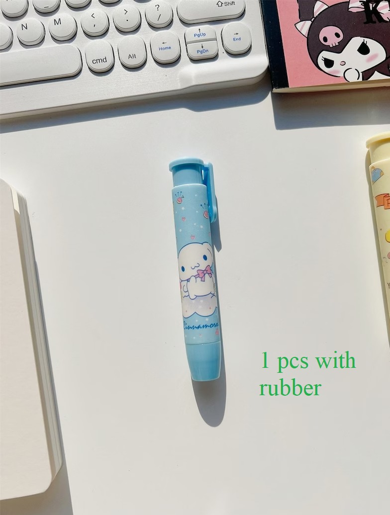 Sanrio Eraser Kawaii Cartoon Retractable Click Eraser Portable Rubber ...
