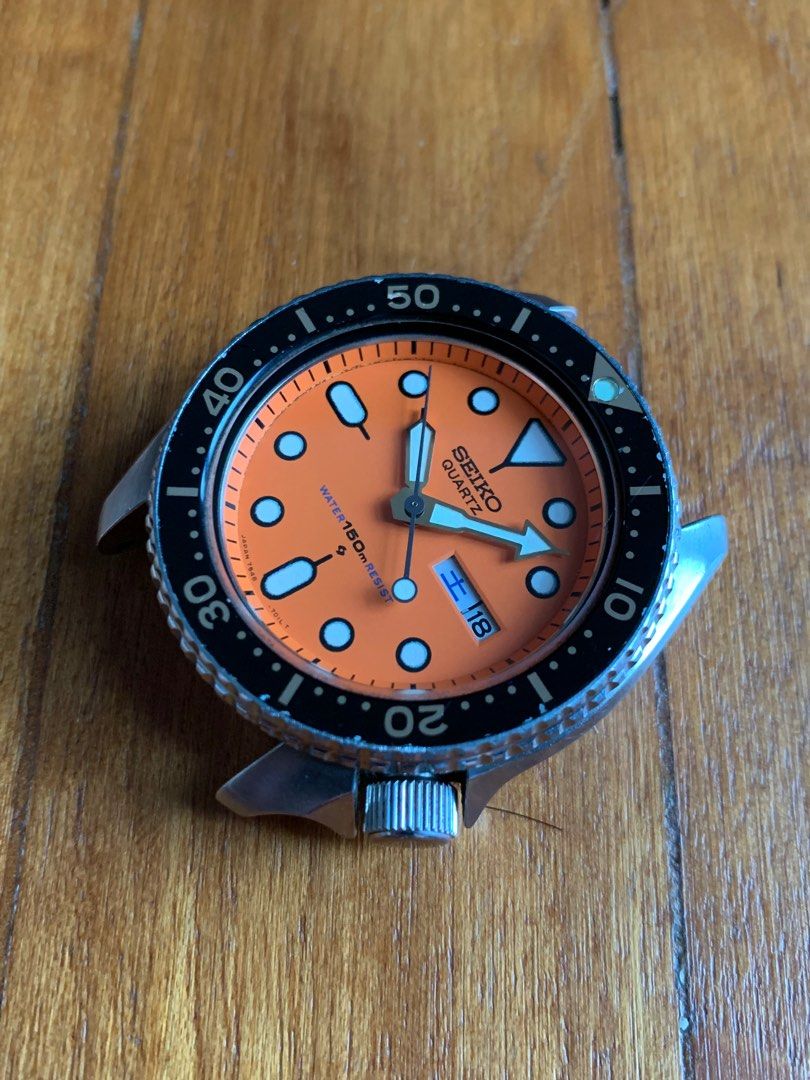 Seiko 7548-700C Orange Dial Vintage Quartz Diver, Men's Fashion ...
