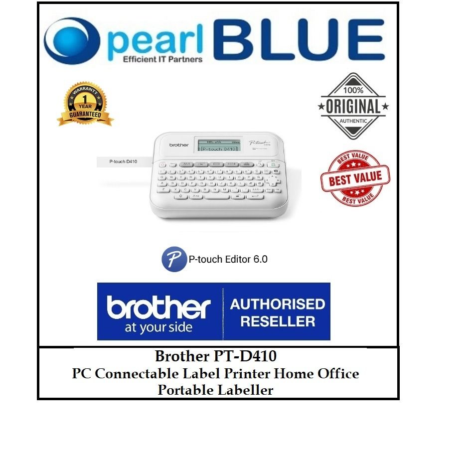 [SG SELLER] Brother PT-D410 PT D410 410 PC Connectable Label Printer Home Office Portable ...