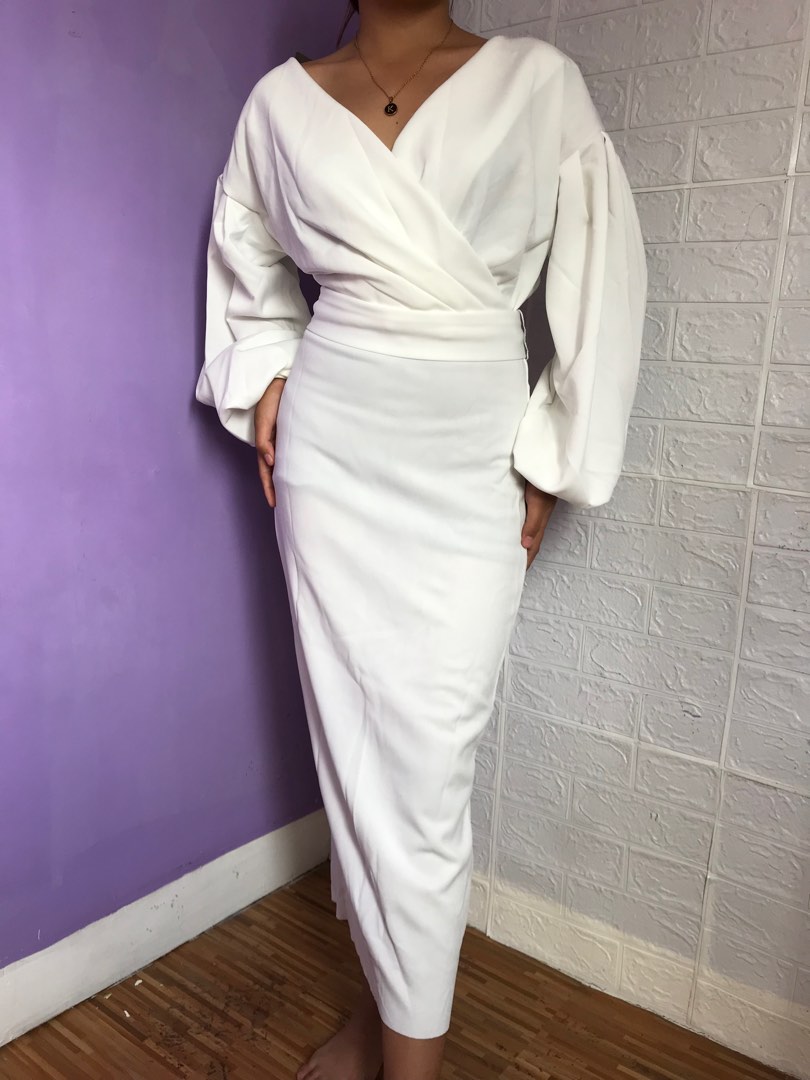 Shein White Formal Dress, Women's Fashion, Dresses & Sets, Evening ...