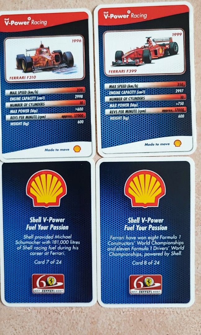 Shell V-Power Collection Cards, Hobbies & Toys, Collectibles ...