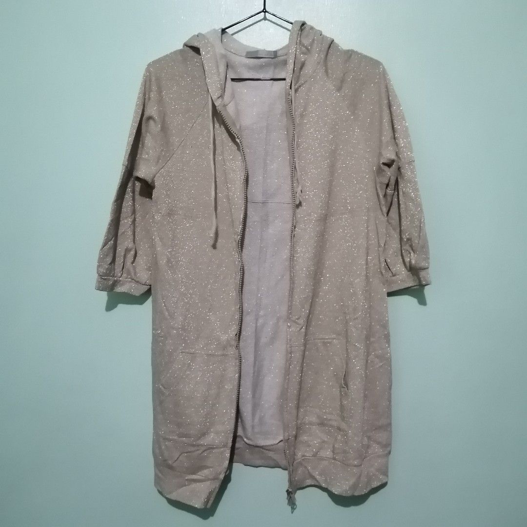 Shiny Gold Long jacket with hood - Remember me and friends, Women's ...