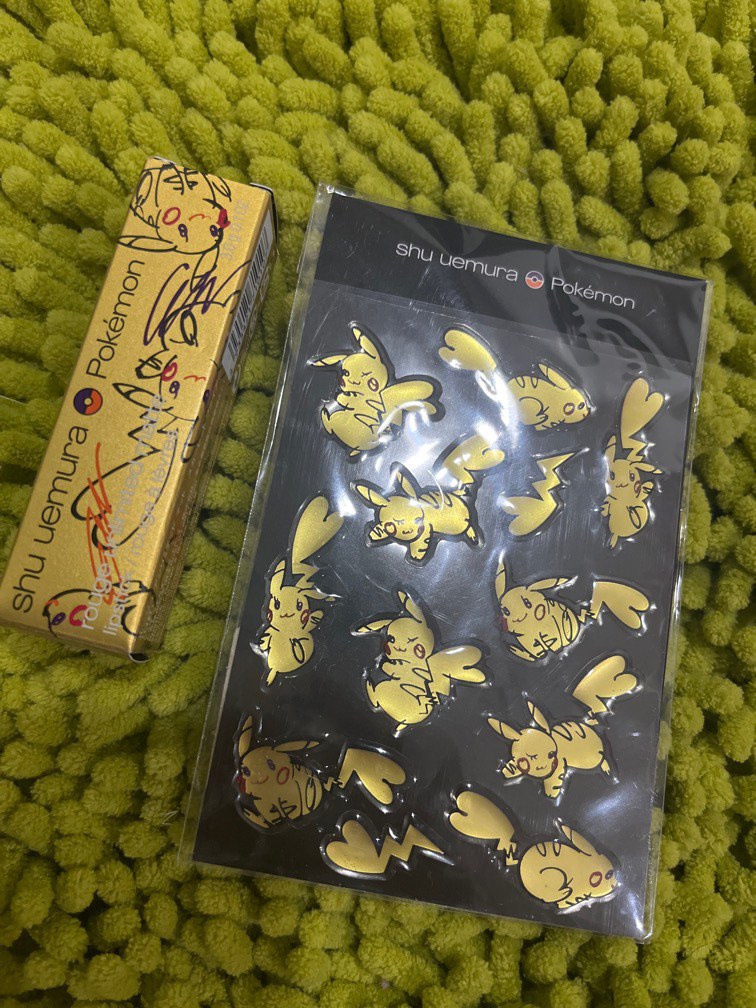Shu Uemura x Pikachu limited edition sticker, Hobbies & Toys ...